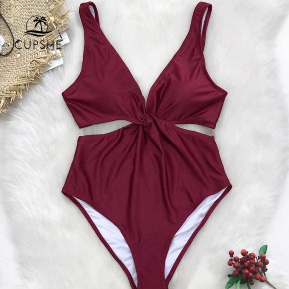 Cupshe | Swim | Cupshe Cutout Front Twist One Piece Swimwear | Poshmark